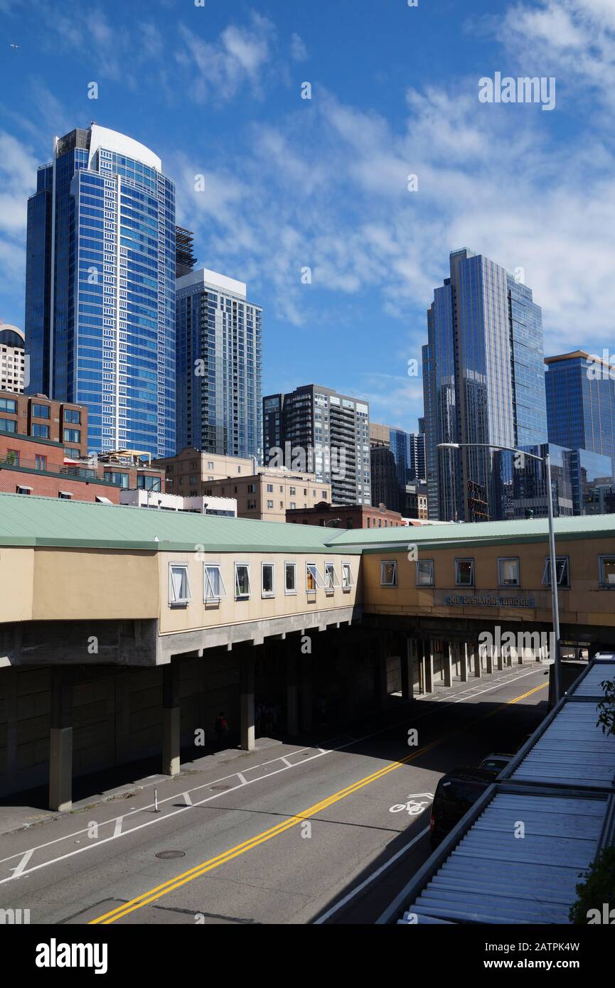 Downtown Seattle. View of buildings from the waterfront Stock Photo - Alamy