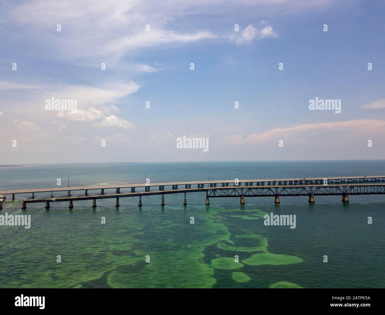 Overseas Highway and Old Bahia Honda Bridge, Summerland, Florida Keys ...