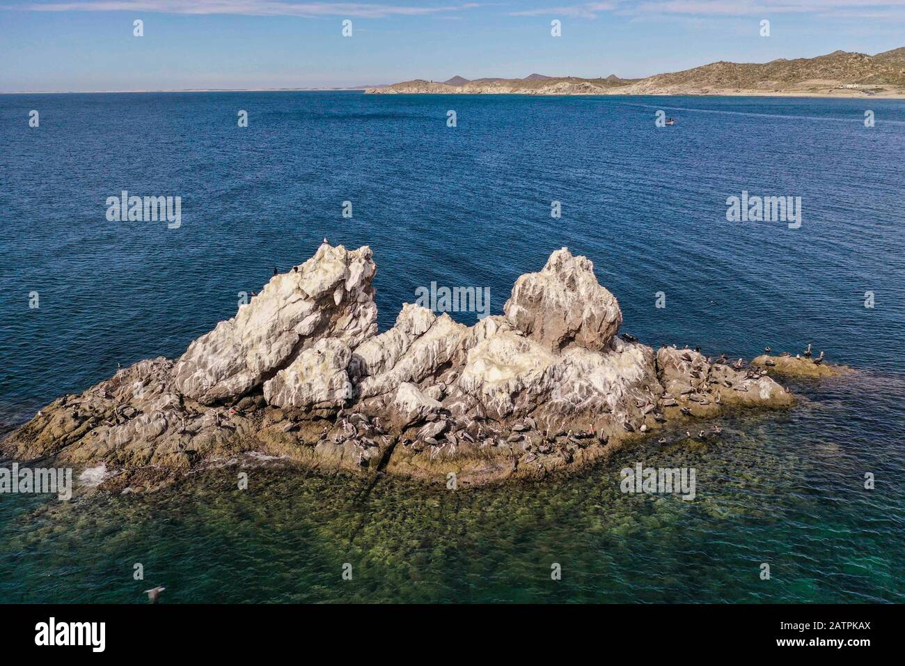 Islets, island in Choyudo beach. stable land area full of guano. Islet ...
