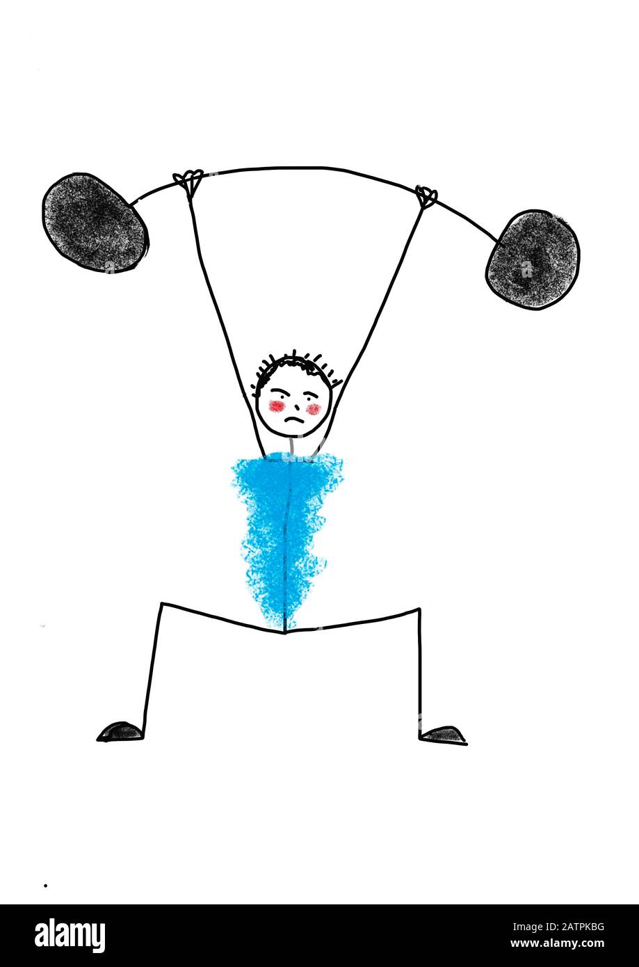 Stick figures lifting weights hi-res stock photography and images - Alamy