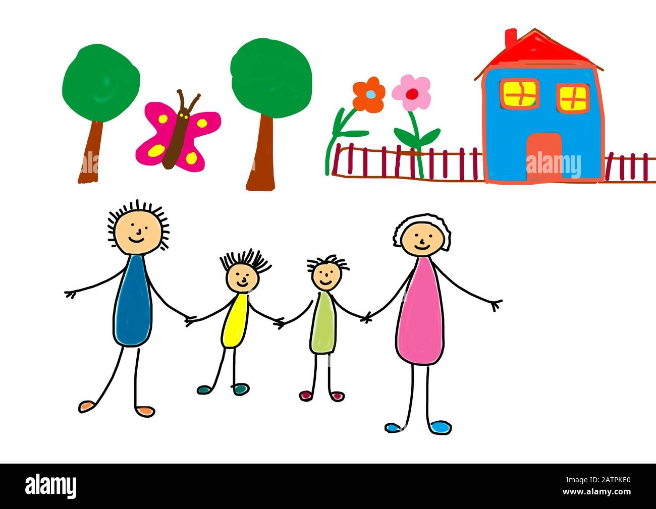 Child Drawing Family