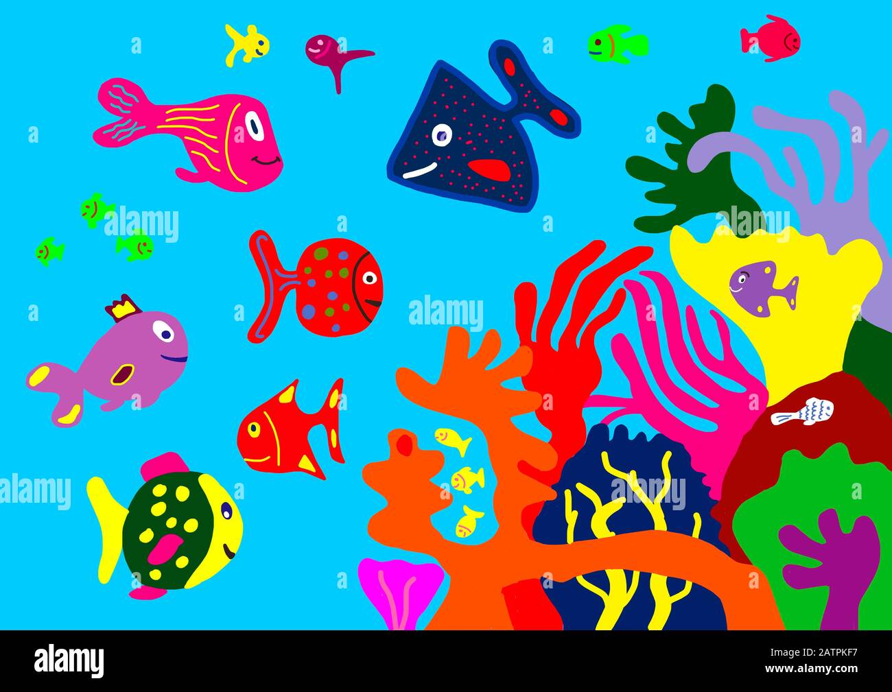 Coral fish drawing hi-res stock photography and images - Alamy