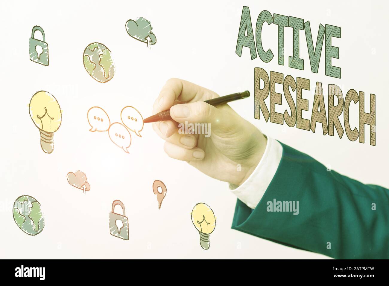 Handwriting text writing Active Research. Conceptual photo Simultaneous ...