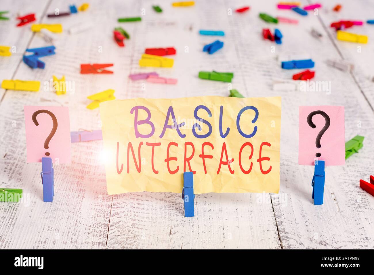 Conceptual hand writing showing Basic Interface. Concept meaning boundary across which two ...