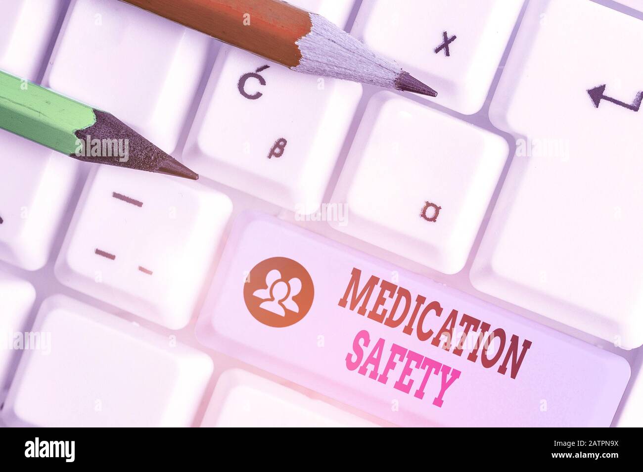 Writing note showing Medication Safety. Business concept for freedom ...