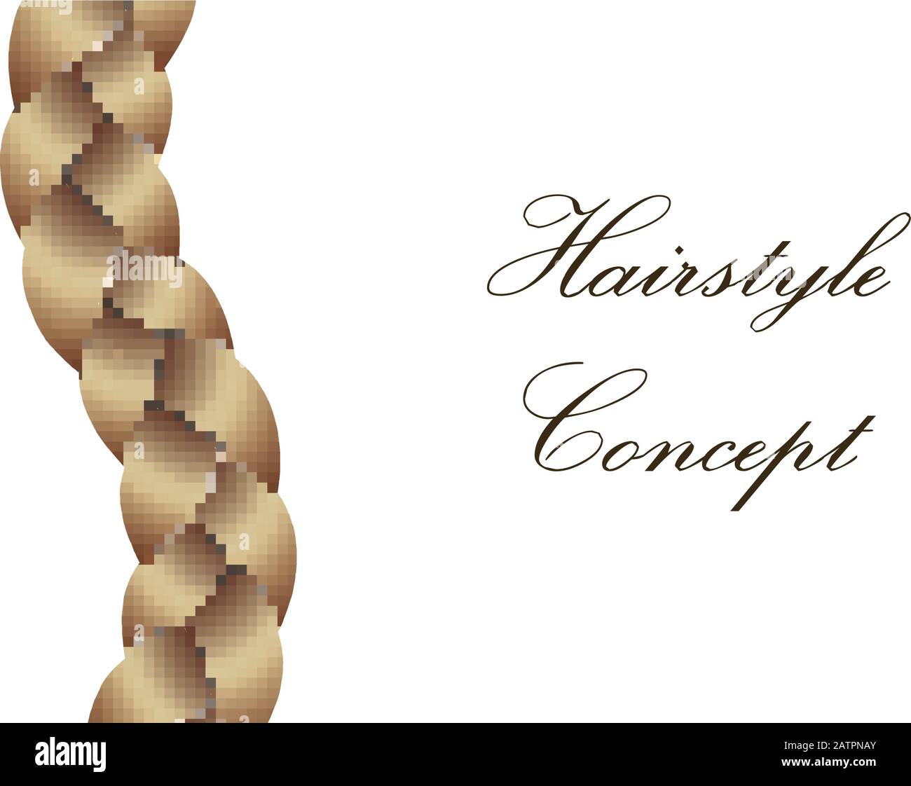 Vector Long Hair Braid Model Concept - Isolated Blond Wave Hairstyle ...