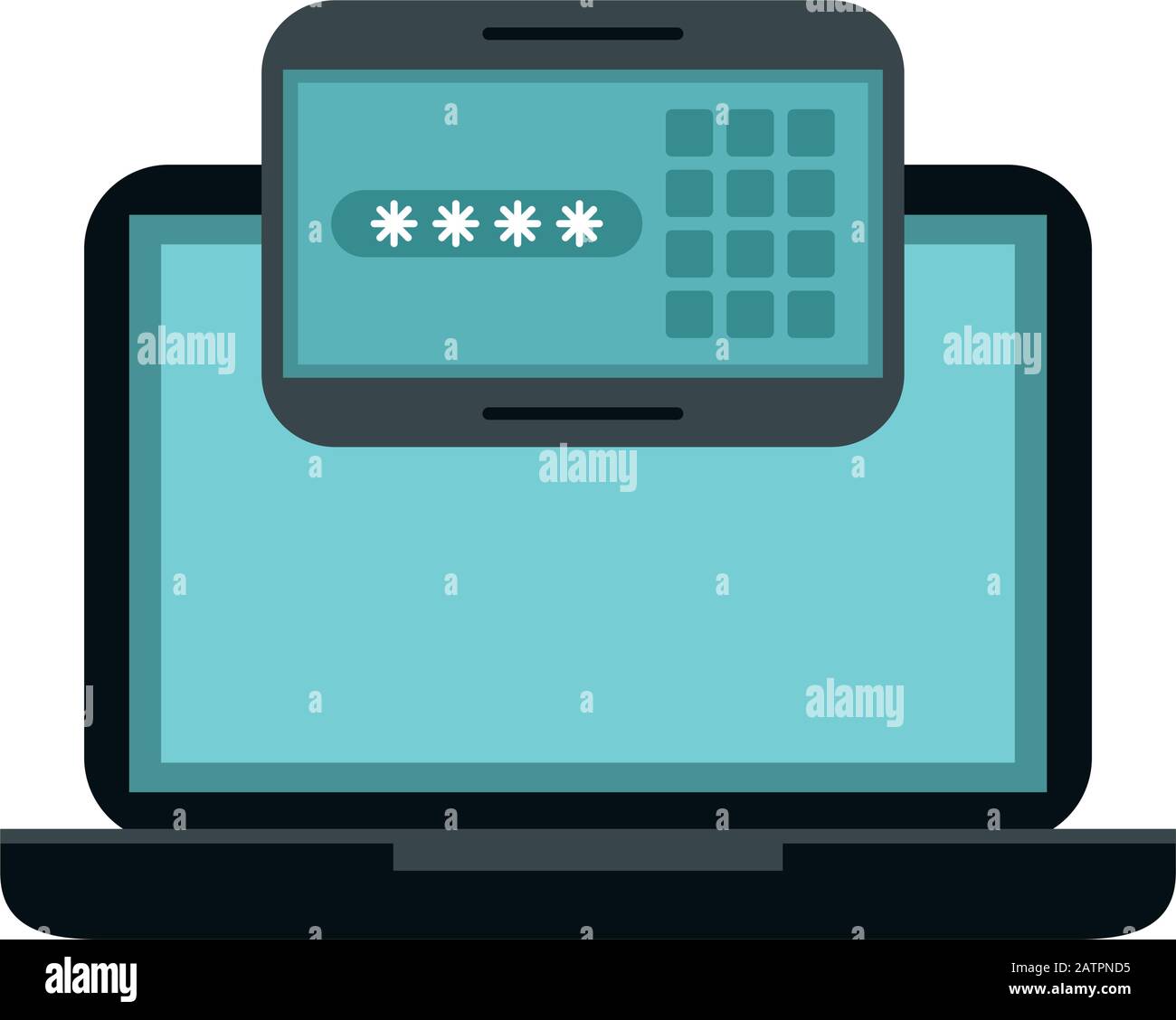 password code security panel digital and laptop Stock Vector Image ...