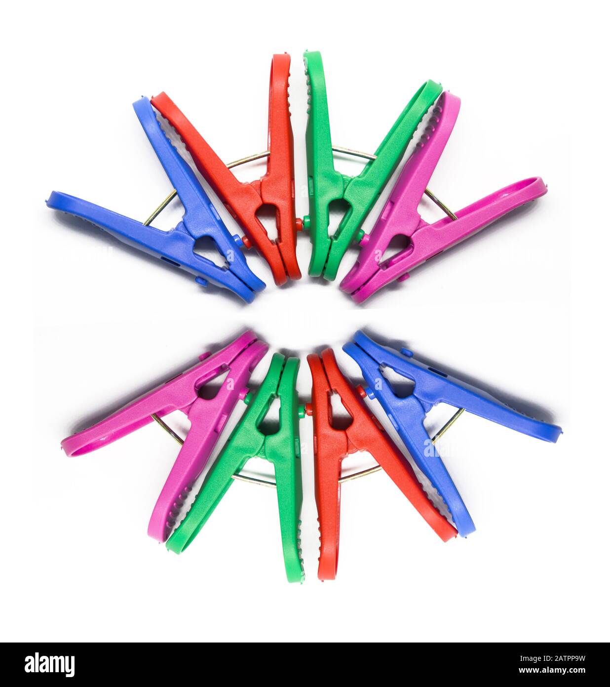 Colorful plastic clothespins isolated on white background Stock Photo ...