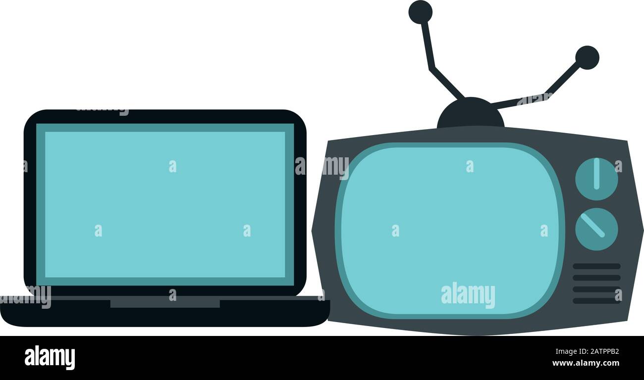 television appliance with laptop computer Stock Vector Image & Art - Alamy