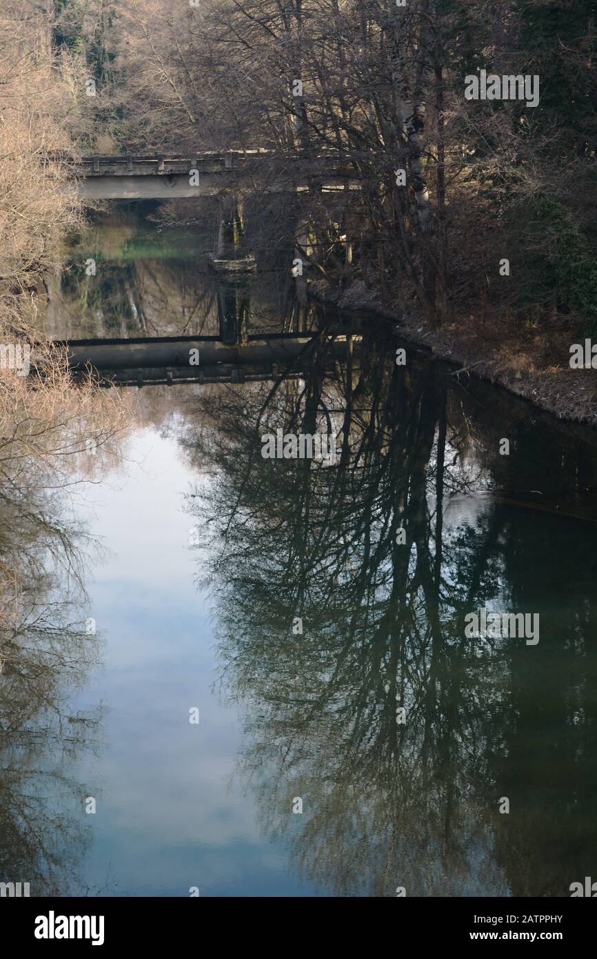 Haliacmon river and the old bridge in Argos Orestiko,Greece Stock Photo ...