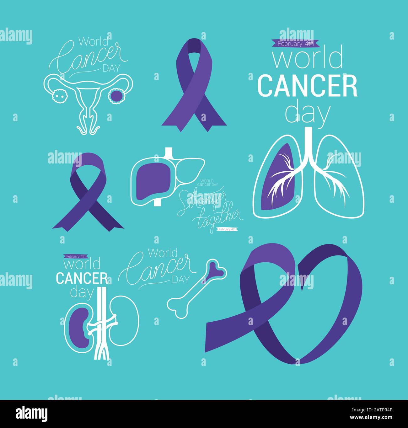 Icon set of world cancer day vector design Stock Vector Image & Art - Alamy