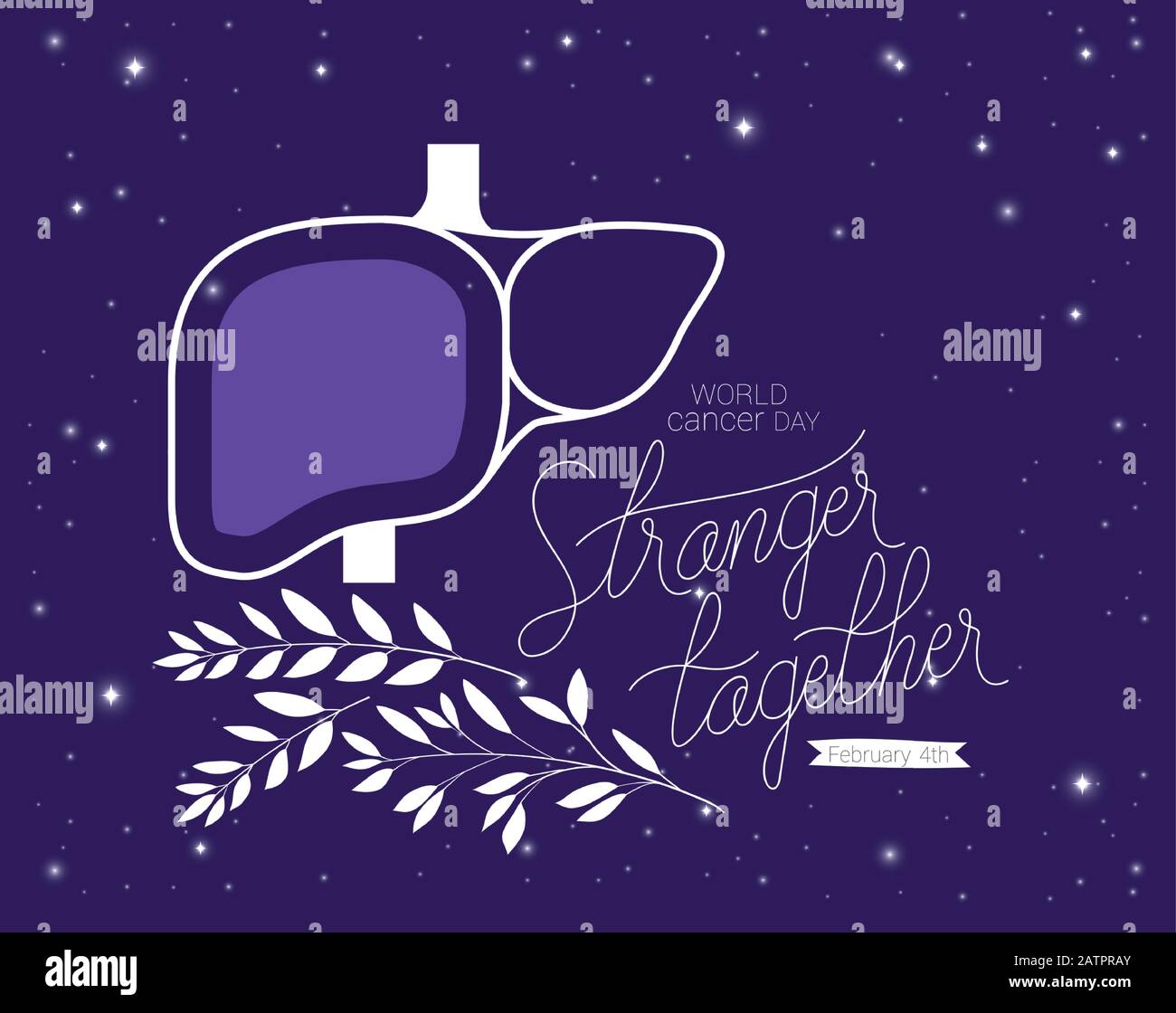 Liver and leaves of world cancer day vector design Stock Vector Image ...