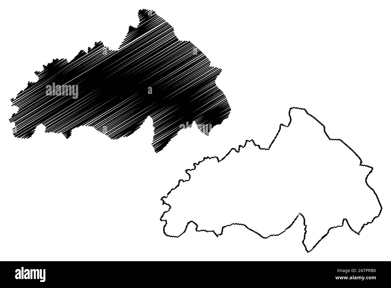 Berea District (Districts of Lesotho, Kingdom of Lesotho) map vector ...