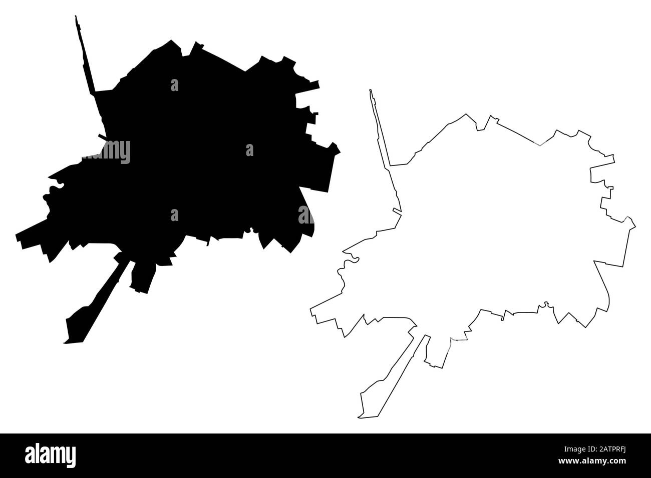Timisoara City (Republic of Romania) map vector illustration, scribble ...
