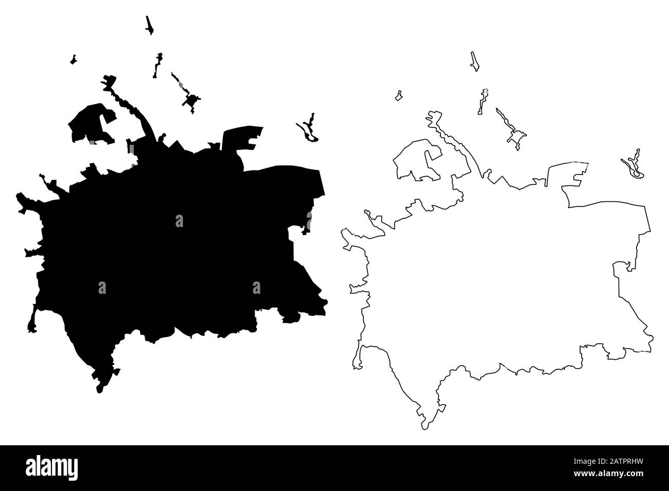 Cluj-Napoca City (Republic of Romania) map vector illustration ...