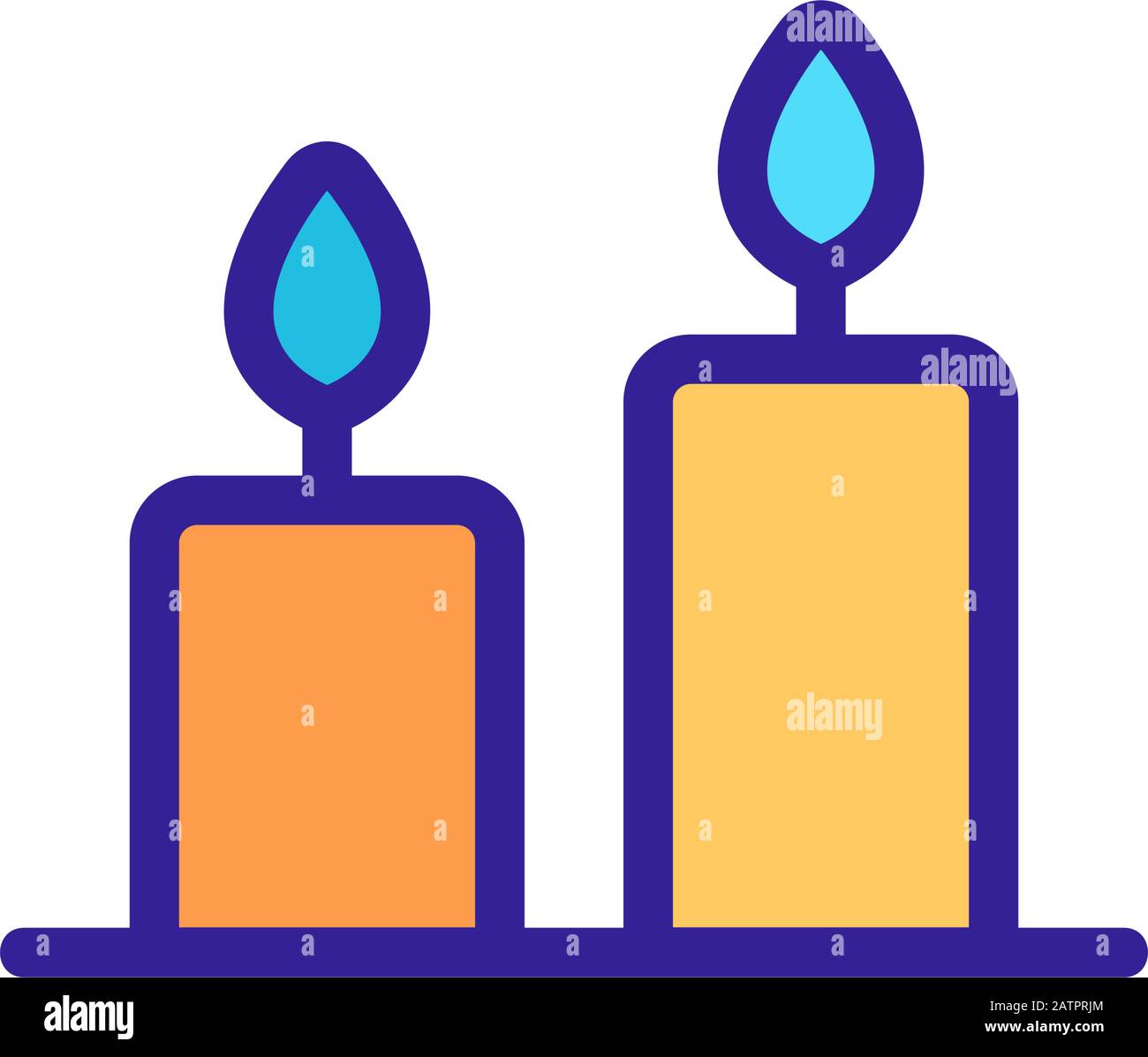 Church candles icon vector. Isolated contour symbol illustration Stock ...