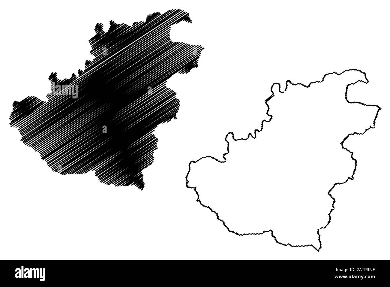 Quthing District (Districts of Lesotho, Kingdom of Lesotho) map vector ...