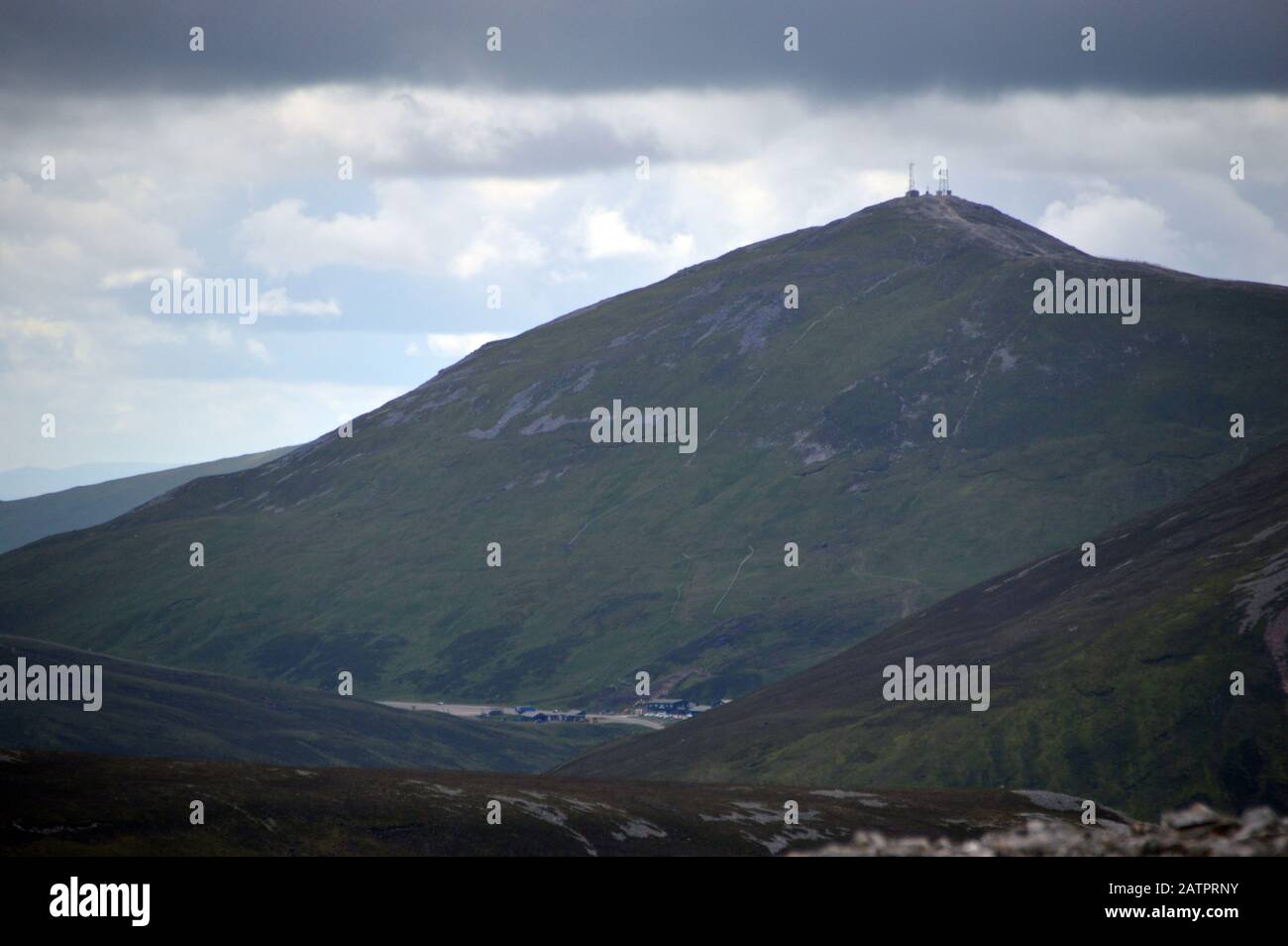 Ski Centre Car Park & the Aerials on the Summit of the Scottish ...