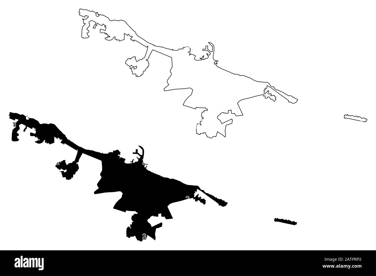 Bari City (Italian Republic, Italy, Apulia) map vector illustration ...