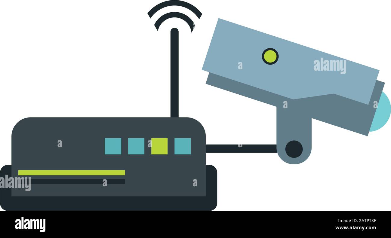 route wifi with cctv camera devices technology Stock Vector Image & Art ...