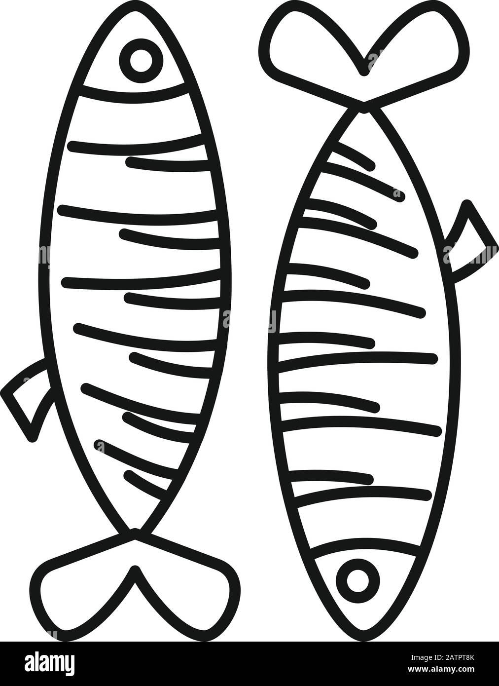 Fried fish icon. Outline fried fish vector icon for web design isolated ...