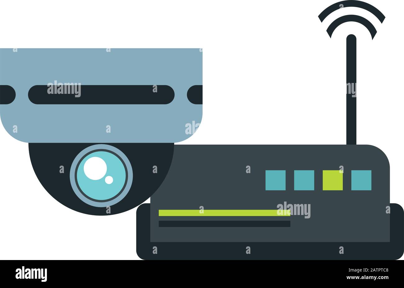 route wifi with cctv camera devices technology Stock Vector Image & Art ...