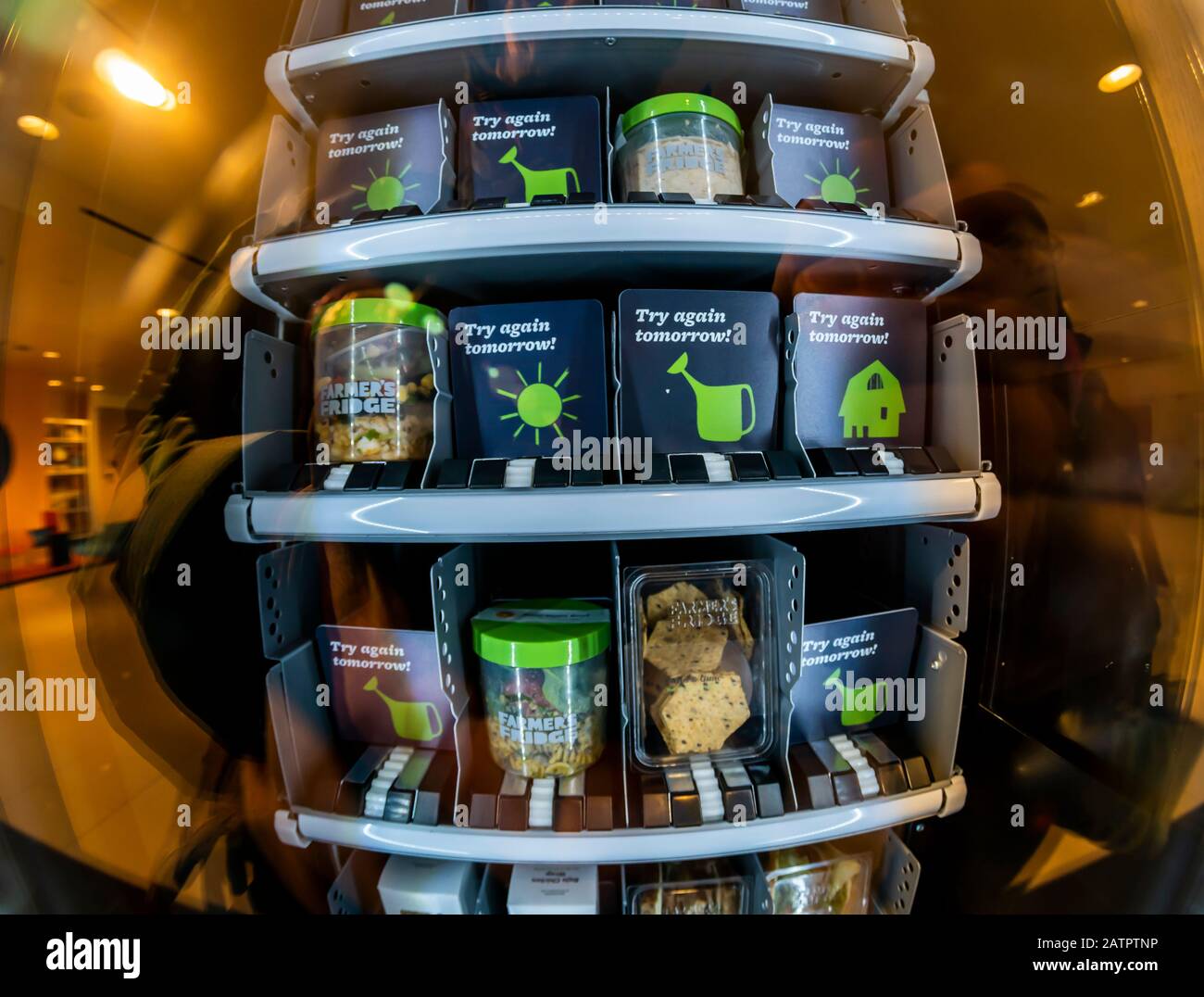 The Farmer’s Fridge vending machine in Macy’s Herald Square in New York ...