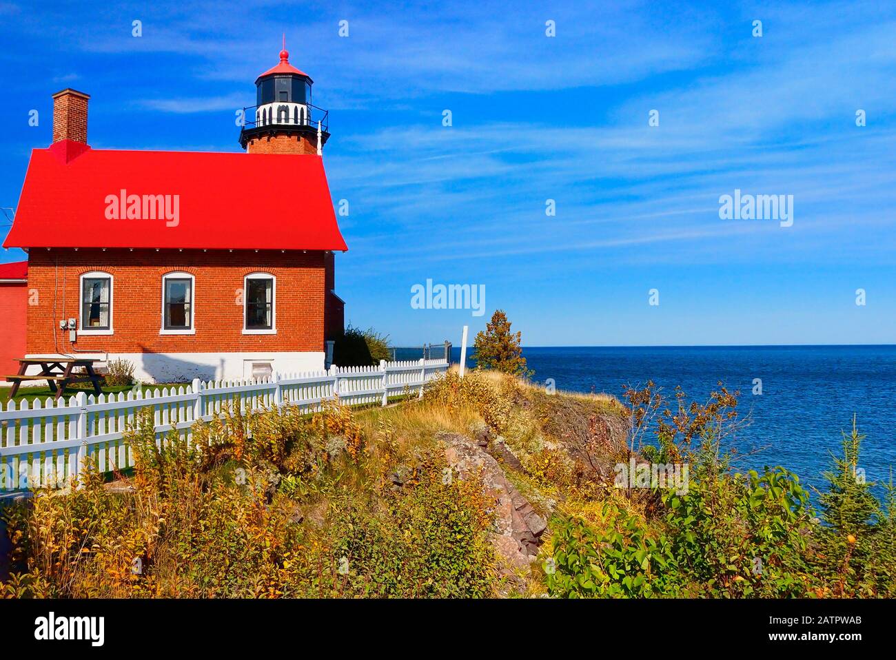 Eagle River Lighthouse, Eagle River, Michigan, USA Stock Photo - Alamy