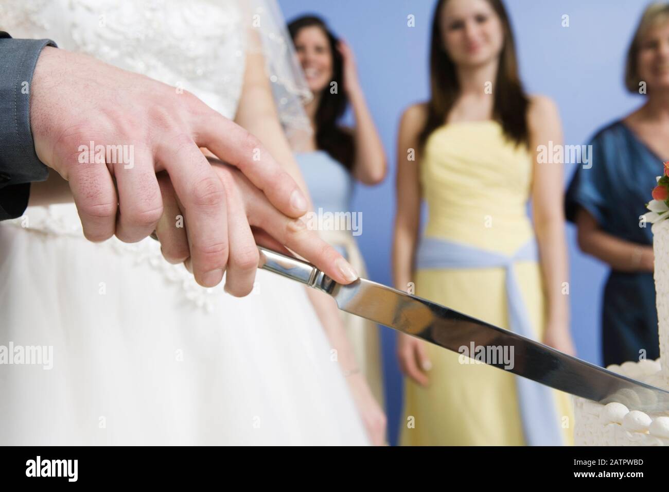 Cheerful bride groom cutting hi-res stock photography and images - Alamy