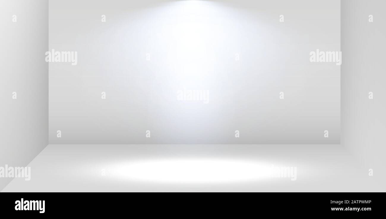 3D exhibition booth. White empty promotional stand with desk. Vector ...