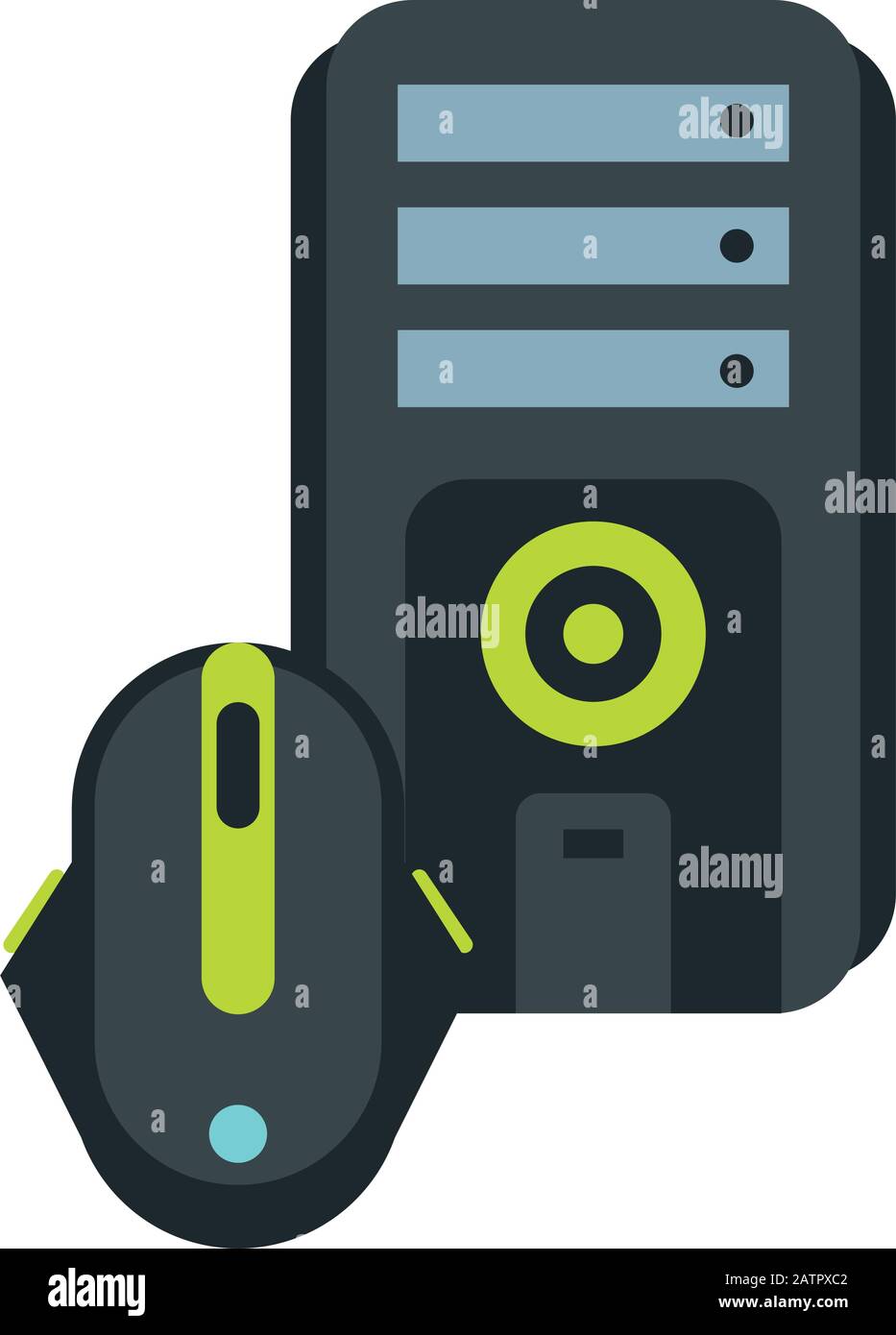 computer desktop tower with mouse Stock Vector Image & Art - Alamy