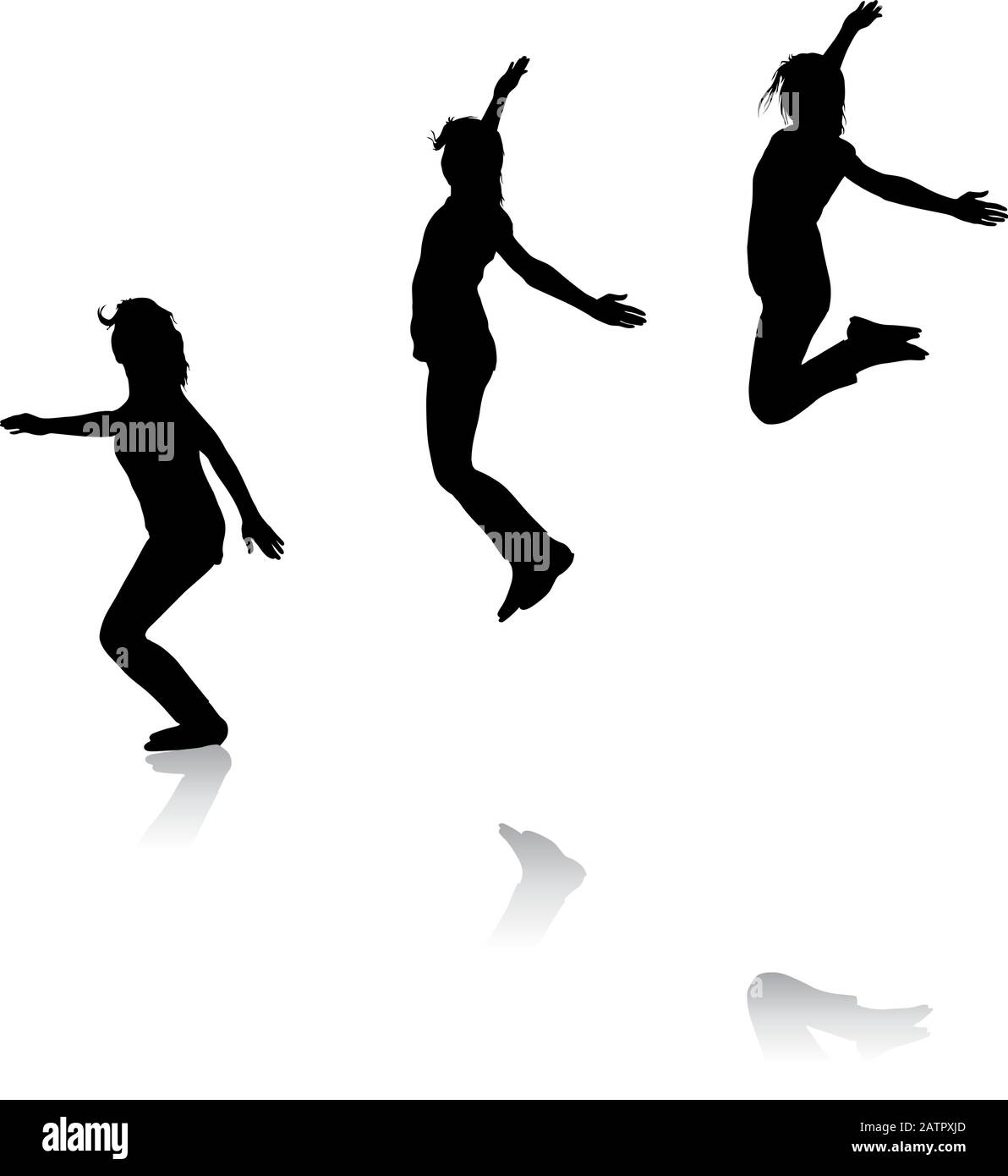Young Girl Silhouette Jumping