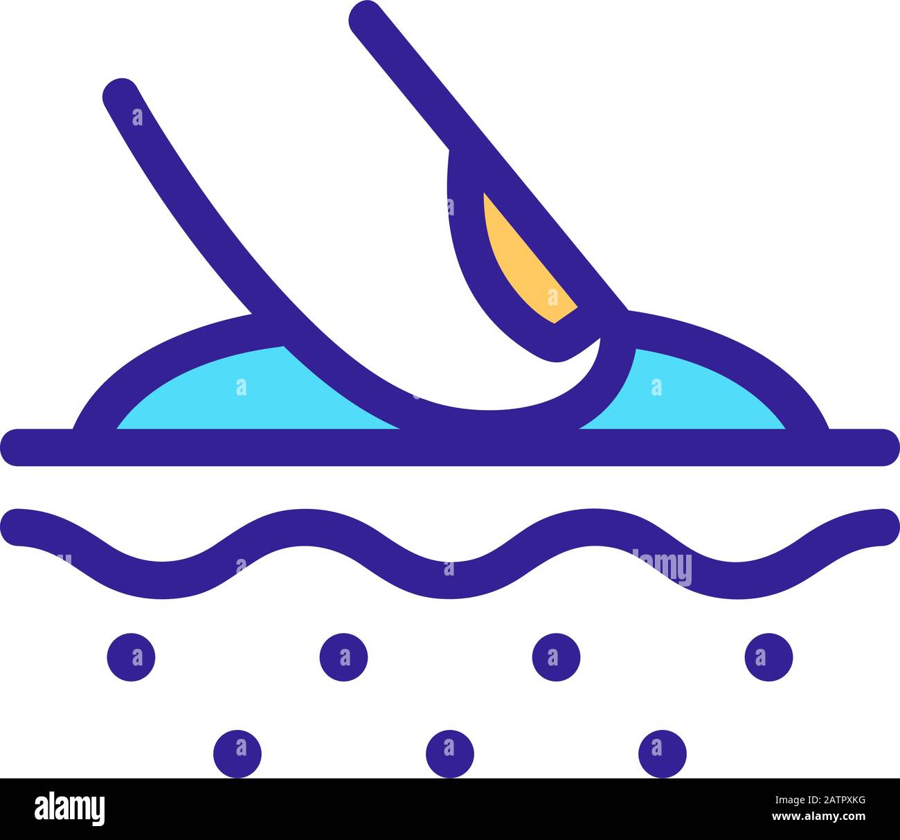 Applying the cream icon to the vector. Isolated contour symbol ...