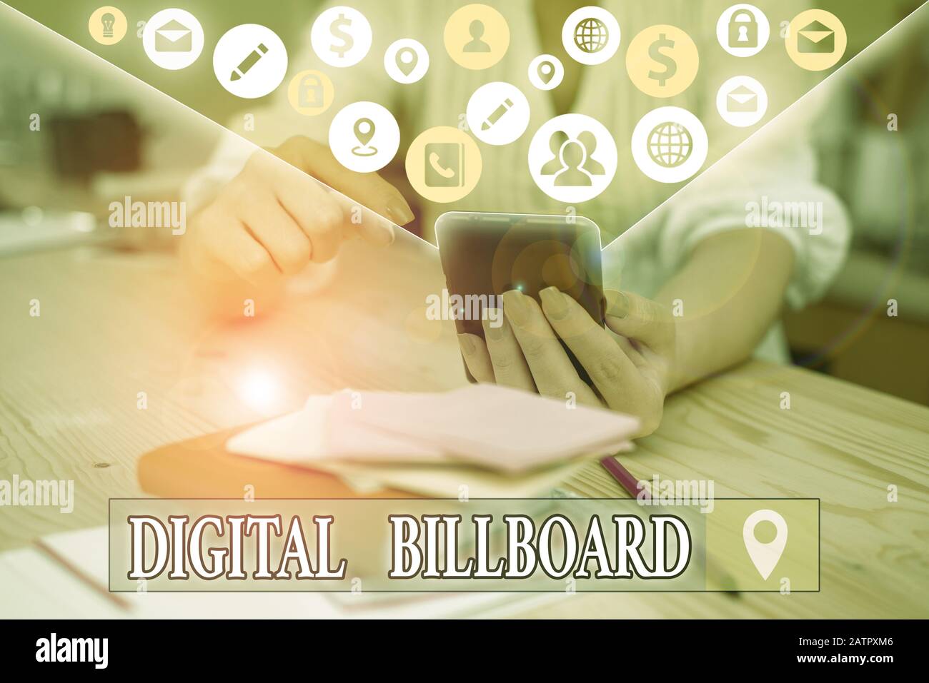 Text sign showing Digital Billboard. Business photo text billboard that ...