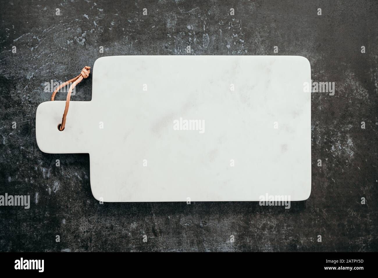 Top down view on an empty white marble cutting board Stock Photo - Alamy