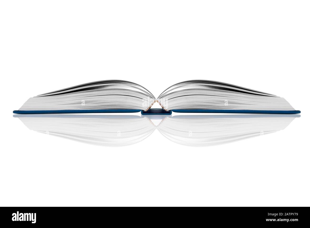 Open book isolated on white background Stock Photo - Alamy
