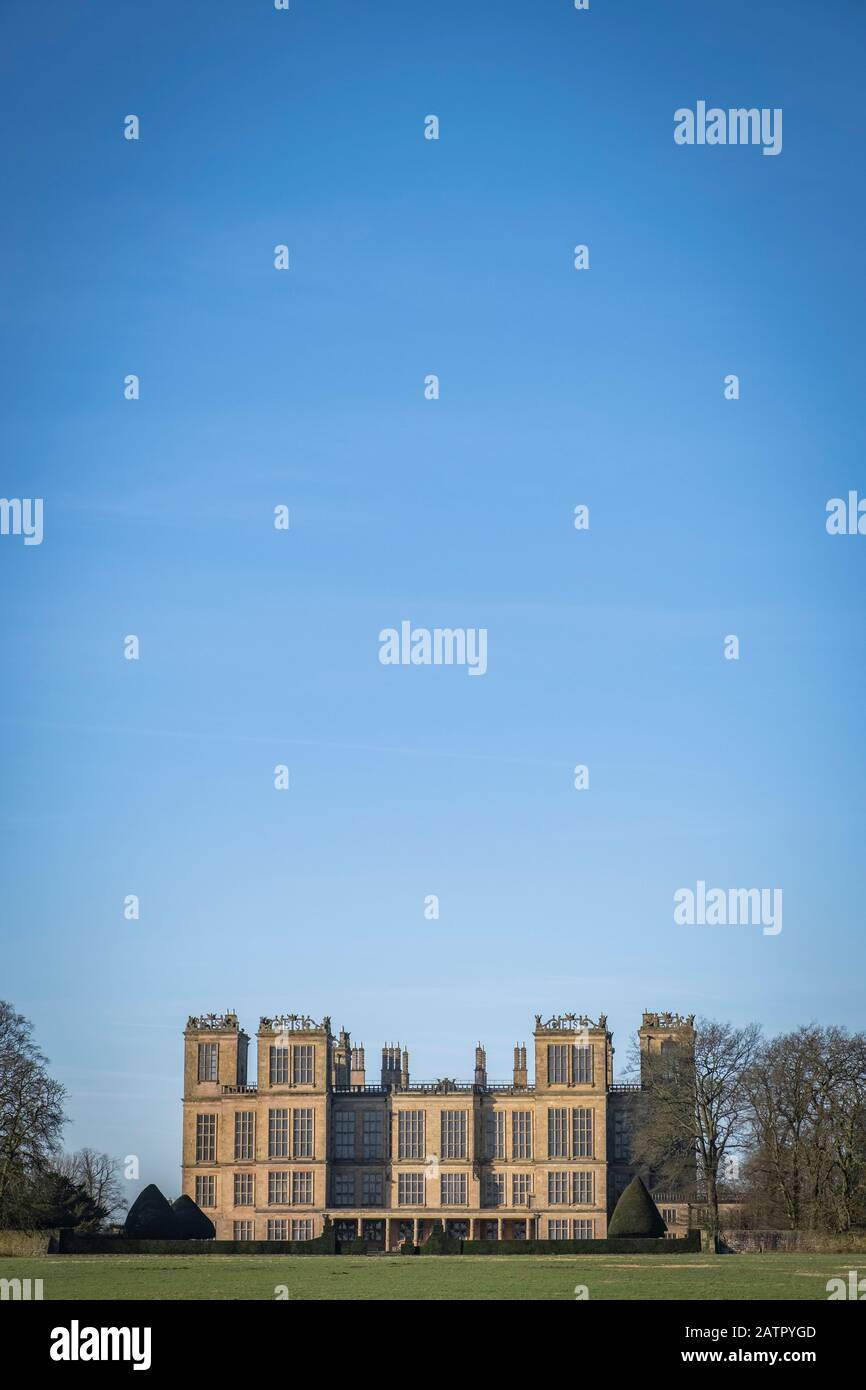 Hardwick Hall near Chesterfield, Derbyshire, England, UK Stock Photo ...