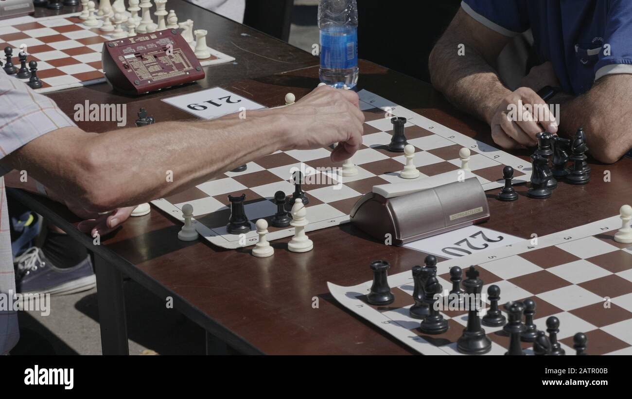 Chess players play a game of chess in a tournament Stock Photo - Alamy