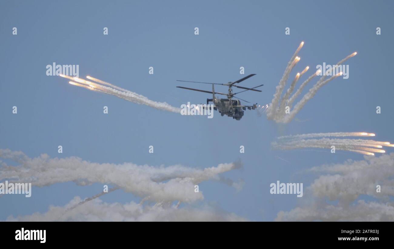 ZHUKOVSKY, RUSSIA - SEPTEMBER 01, 2019: Demonstration of the Kamov Ka ...
