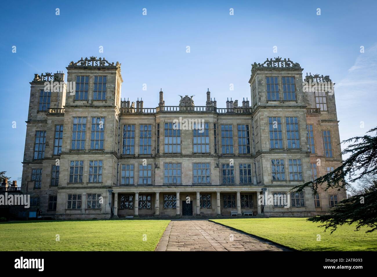 Hardwick Hall near Chesterfield, Derbyshire, England, UK Stock Photo ...