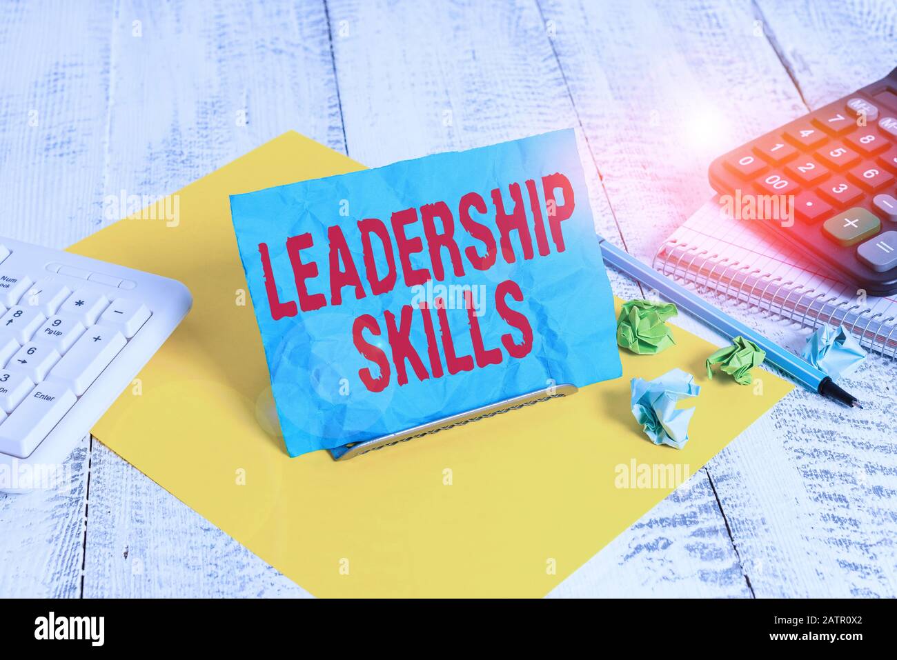 Text sign showing Leadership Skills. Business photo text Skills and ...
