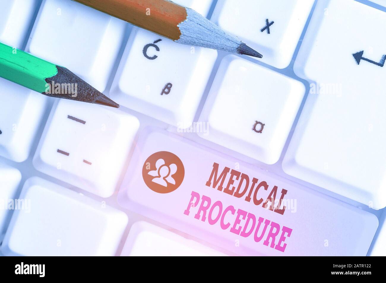 Writing note showing Medical Procedure. Business concept for a ...