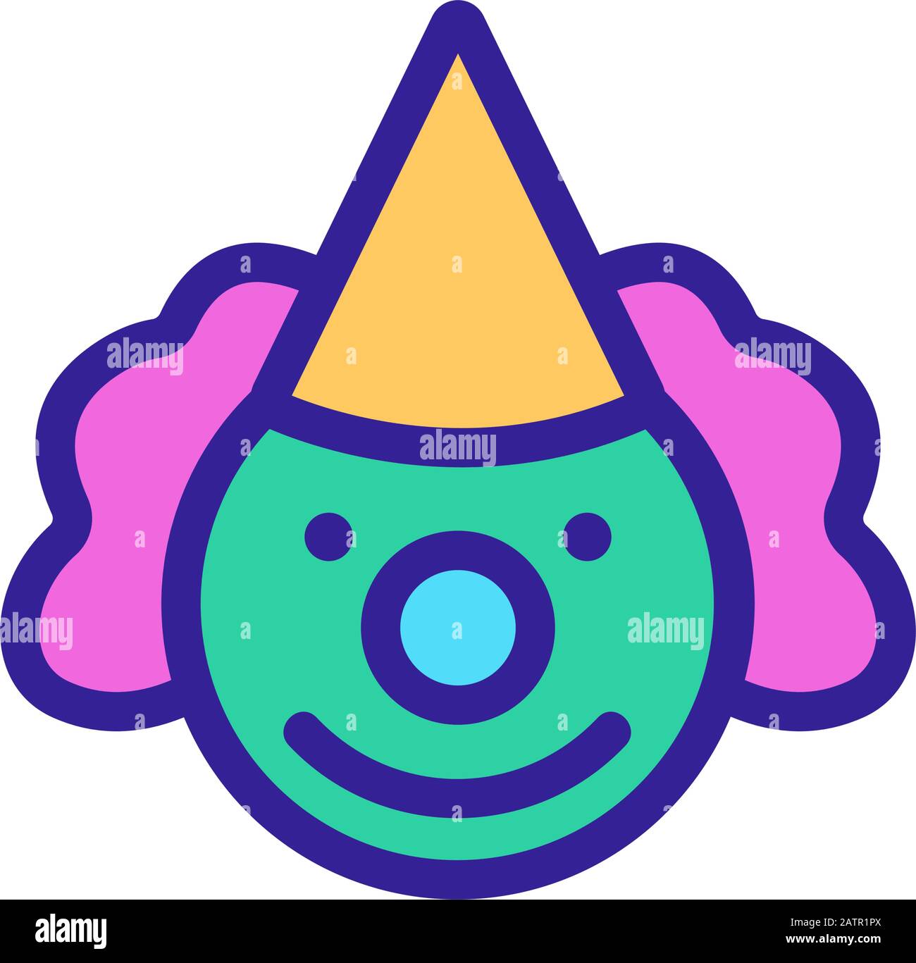 Clown icon vector. Isolated contour symbol illustration Stock Vector ...