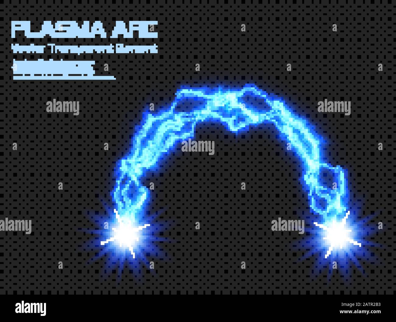 Blue Cold Plasma Energy Arc - Transparent Vector Electric Discharge ...