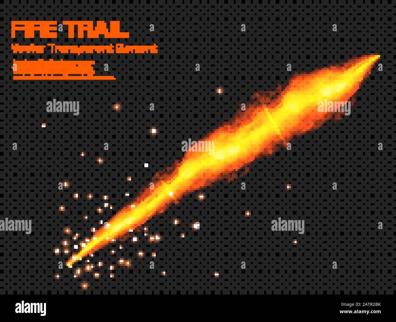 Hot Fire Energy Trail - Transparent Vector Comet Trace with Scintillas ...