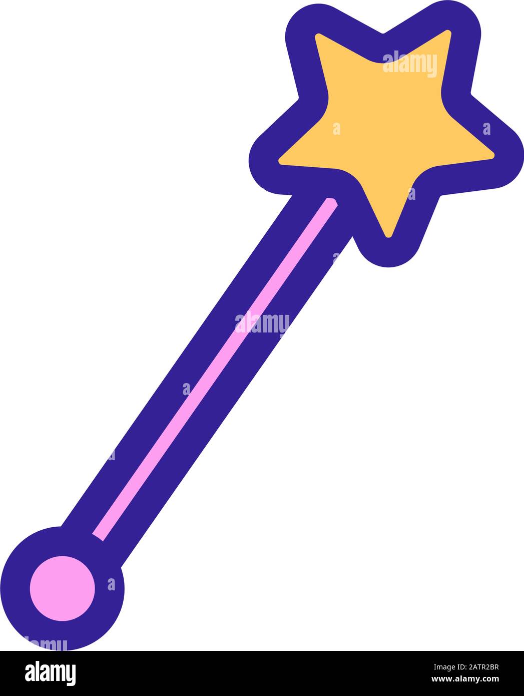 Magic stick icon vector. Isolated contour symbol illustration Stock ...