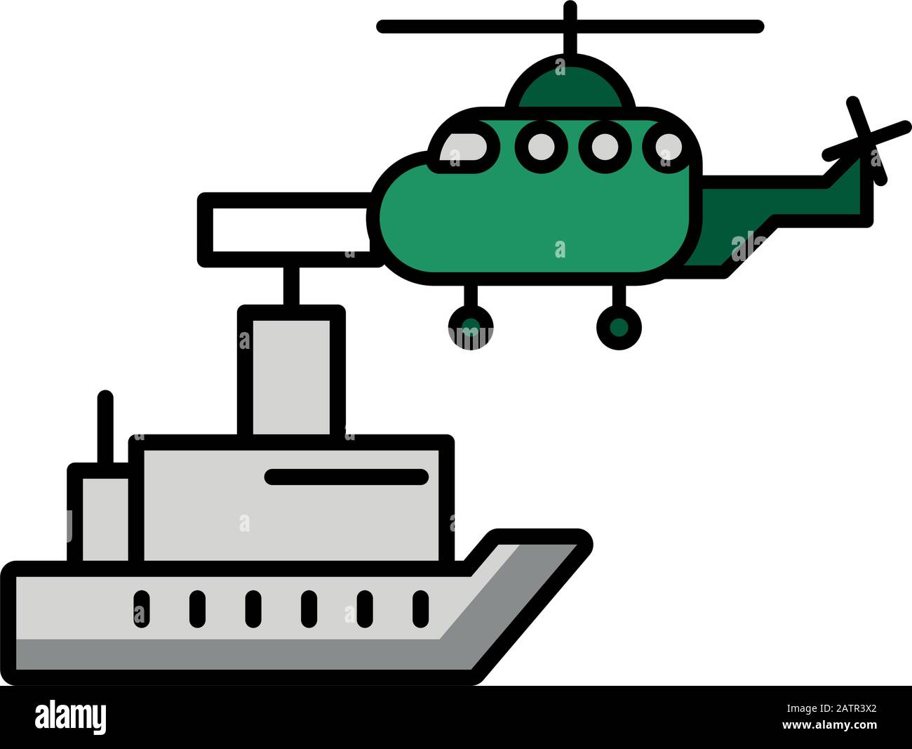 helicopter military force with ship Stock Vector Image & Art - Alamy