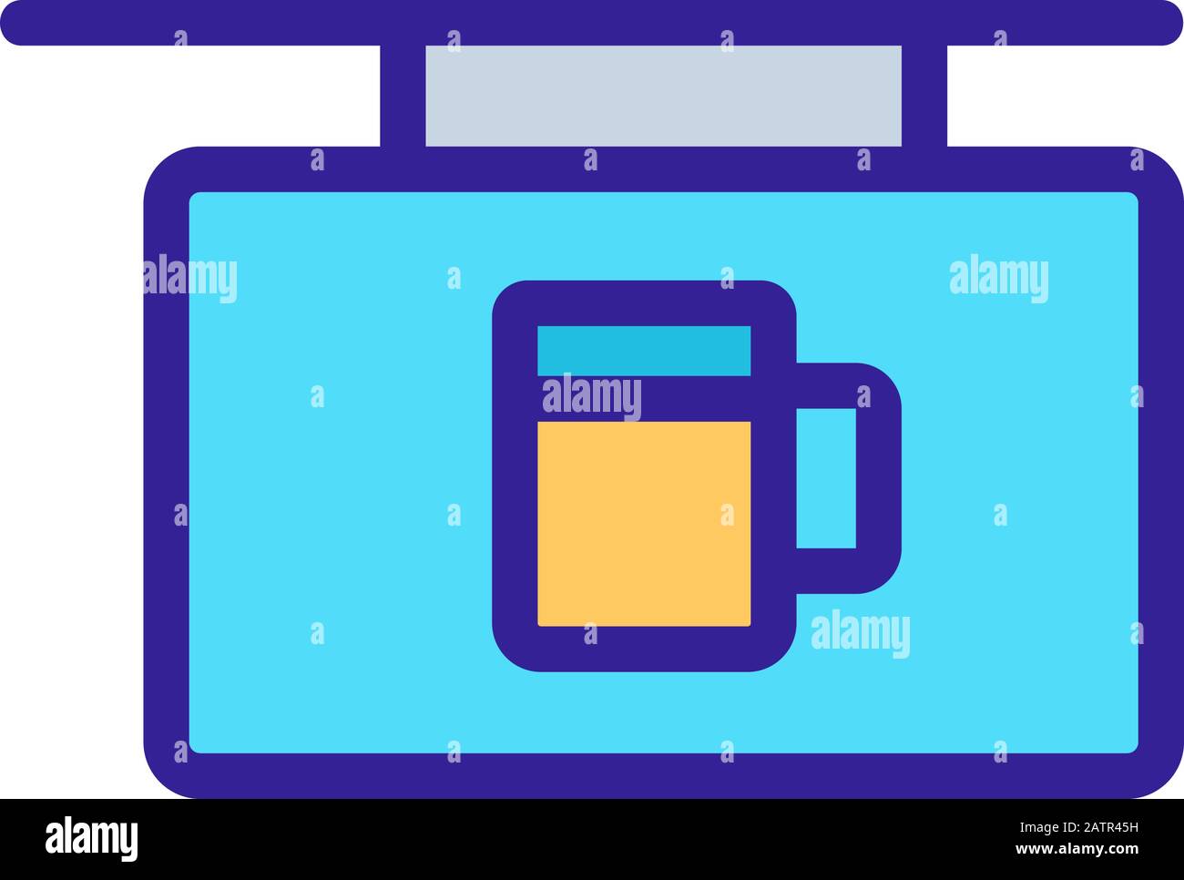 The bar sign is a vector icon. Isolated contour symbol illustration ...