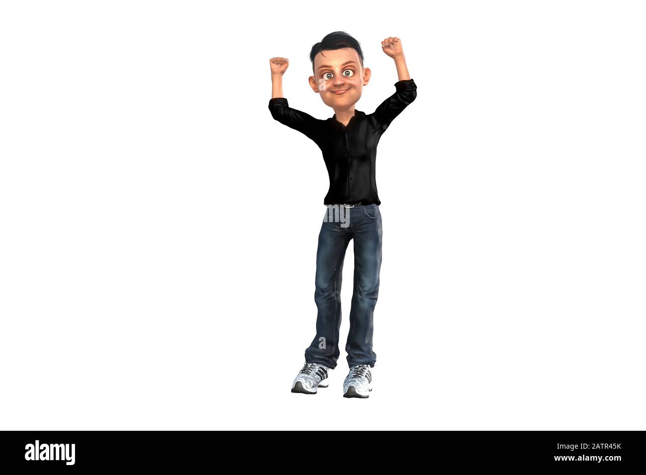 Success dance 3d person isolated on white Stock Photo - Alamy