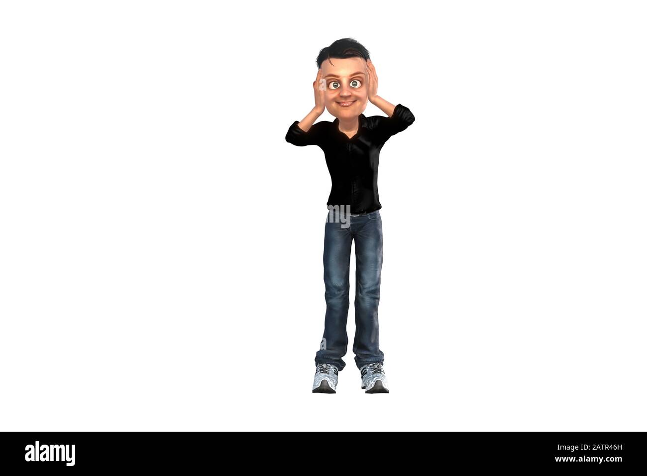 Cartoon illustration businessman listening Cut Out Stock Images ...